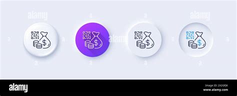 qr code line icon scan barcode sign line icons vector stock vector