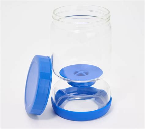 As Is Ezee Flip Glass Hourglass Pickel And Olive Storage Jar