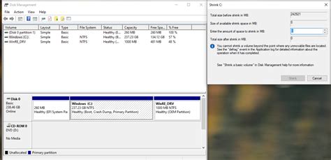 Partitioning Windows Free Space On Disk But Cannot Partition