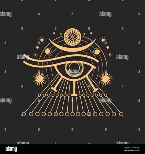 Œil d Horus ancien symbole égyptien de protection étoiles pentagram
