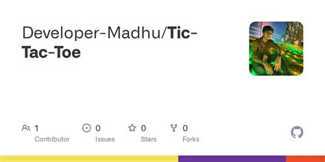 Github Developer Madhu Tic Tac Toe