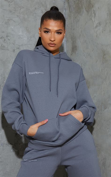 Plt Charcoal Grey Est 2012 Hoodie Prettylittlething Ire