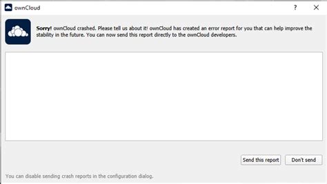 owncloud desktop client crashes on client start up local files