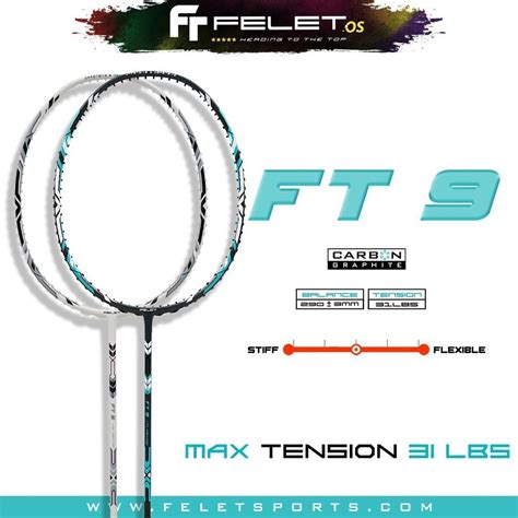 Felet Ft 9 Badminton Racket 100 Original Racket Shopee Malaysia