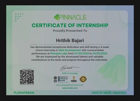 Hrithik Bajari On Linkedin Internship Internshipcompletion Webdevelopment