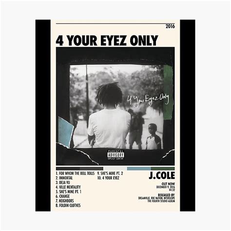 Lámina fotográfica Póster de J Cole póster de portada de álbum póster impreso arte de pared