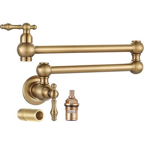 Iviga Wall Mount Gold Pot Filler Kitchen Faucet Over Stove