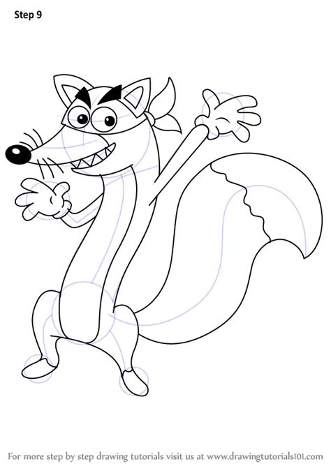 How To Draw Swiper From Dora The Explorer Dora The Explorer Step By