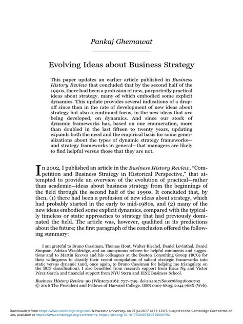 Ghemawat 2016 Pdf Strategic Management Thought