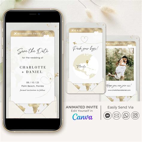 Boarding Pass Save The Date Video Template