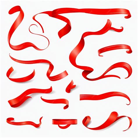 A Collection Of Red Ribbon With The Word Bow On It Premium Ai