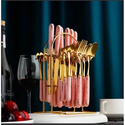 Jual Aveline Sendok Set Sultan Sendok Gold Cutlery Set Stainlees