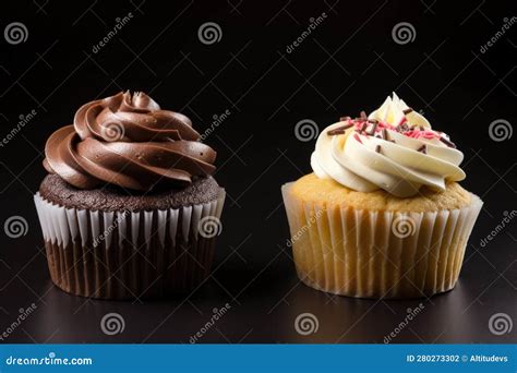 Side By Side Comparison Of Classic And Gourmet Cupcakes Showcasing The