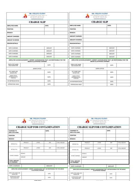 Charge Slip Contaminate Pdf