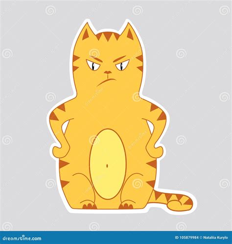 Gato Enojado De La Historieta Ilustración Del Vector Ilustración De
