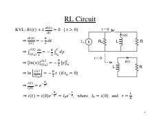 RL And RC Natural Response Pdf RL Circuit KVL Ln Y Ln If