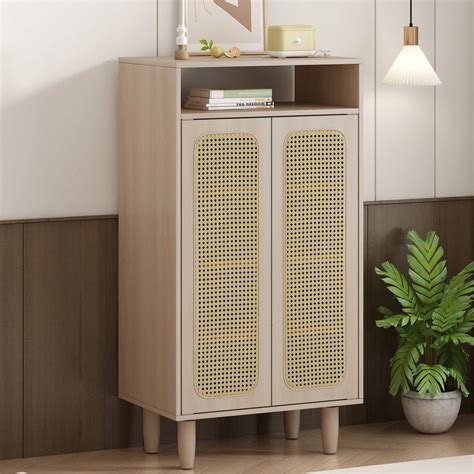 Hauss Sploe Highboard 115 Cm Hoch Mit Atmungsaktive Rattantüren Und
