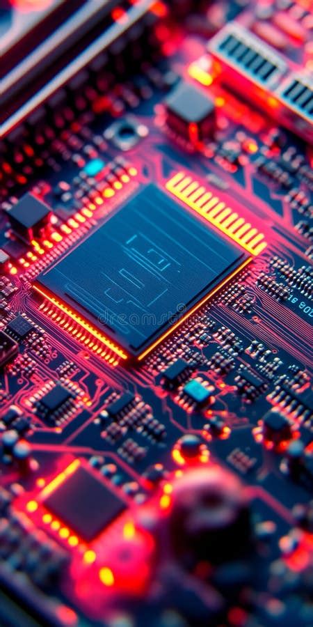 Ai Brain Microchip On Futuristic Circuit Board Detail Background High Tech Concept Stock