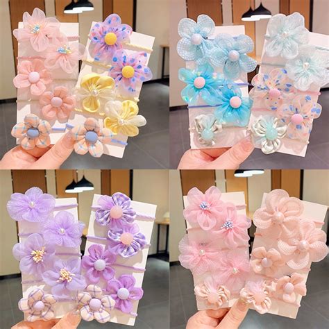 兒童髮圈 花朵 可愛皮筋 女童寶寶 頭飾 蝴蝶結 小女孩髮飾 扎頭繩 不傷發 蝦皮購物