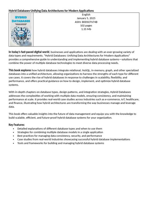 Hybrid Databases Unifying Data Architectures For Modern Applications Pdf