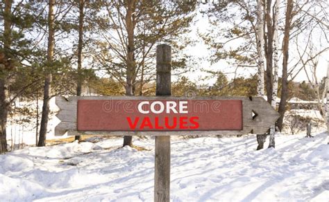Core Values Symbol Concept Words Core Values On Beautiful Wooden Road