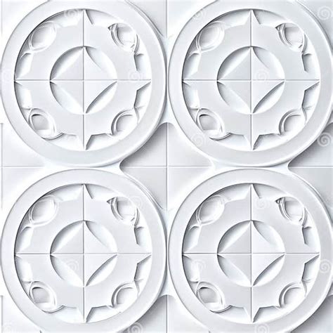 Modern Geometric Embossed Pattern With Overlapping Circles And L Stock Illustration