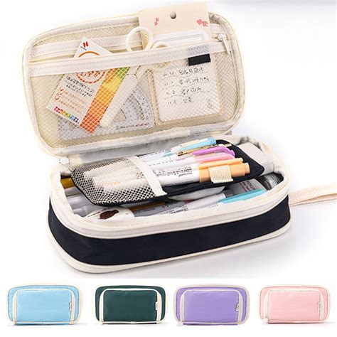 Large Storage Pencil Case Pen Bag With Zipper Big Capacity Pouch