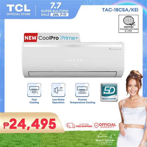 Tcl 2hp Inverter Aircon Split Type Air Conditioner Tac 18csakei White