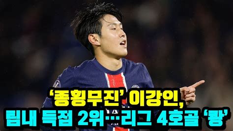 ‘종횡무진 이강인 팀내 득점 2위리그 4호골 ‘쾅 Youtube