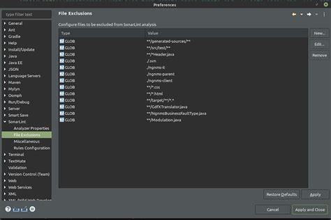 How Set File Exclusions In SonarLint In Eclipse 2021 Eclipse Sonar Community