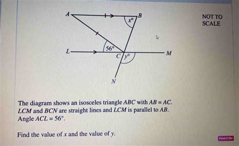 Solved Not To Scale The Diagram Shows An Isosceles Triangle Abc With