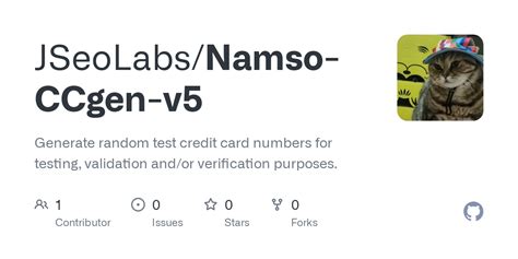 GitHub JSeoLabs Namso CCgen V5 Generate Random Test Credit Card
