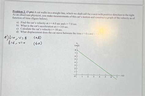 Solved Problem 2 3 Pts A Cat Walks In A Straight Line