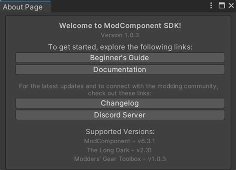 Workspace Information ModComponent SDK