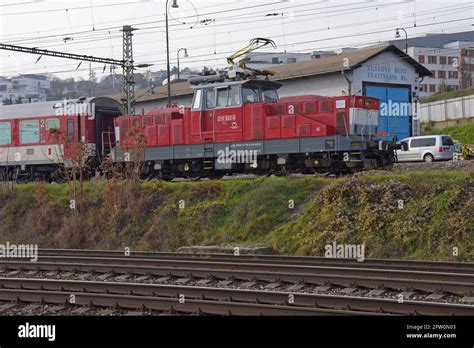 Slovak Railways Class 210 Electric Shunting Locomotive At The Main