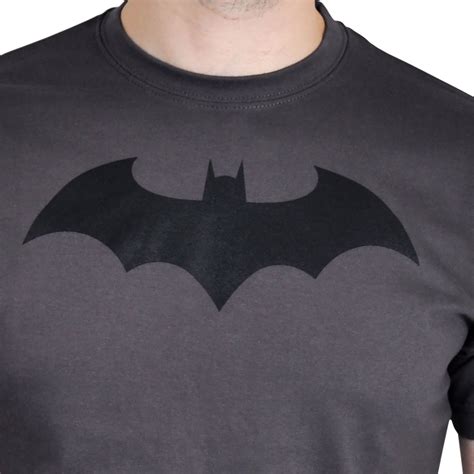 Batman Bat Logo T Shirt Grey Elbenwald