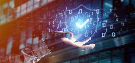 Man Holding A Shield Web Security Concept D Rendering Stock Photo Image Of Lock Safety