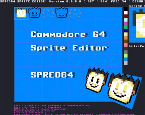 spred64 c64 sprite editor v1 44 by rrfreelance