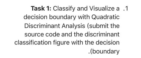 Solved Task Classify And Visualize A Decision Boundary Chegg