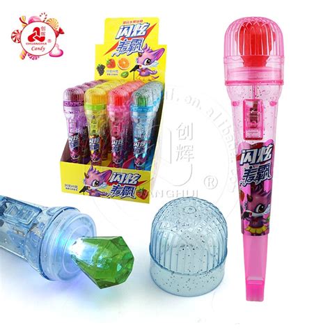 Supply Lighting Microphone Shaped Toy With Diamond Scintillating Candy