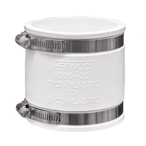 Fernco 1056 33 3 Flexible PVC Pipe Coupling For Cast Iron And Plastic