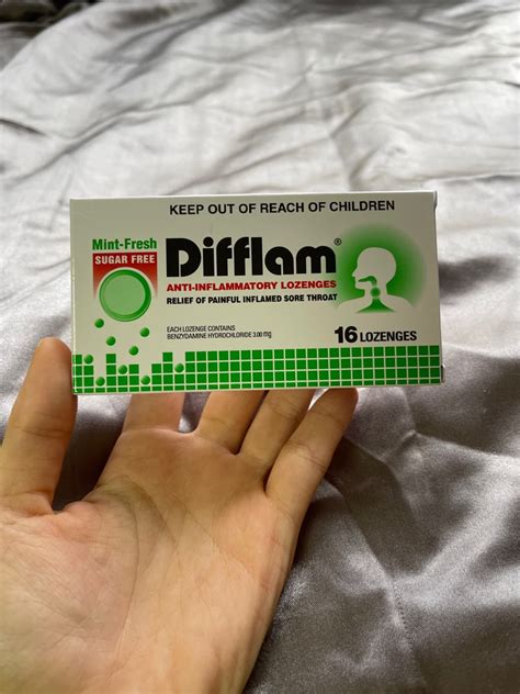 Difflam Lozenges Mint Food Drinks Other Food Drinks On Carousell