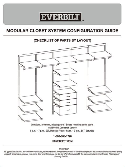 modular closet system configuration guide pdf