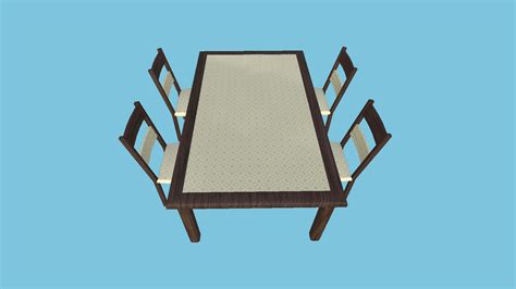 Dining Table 21 Wood Vintage 3d Model By Gsommer