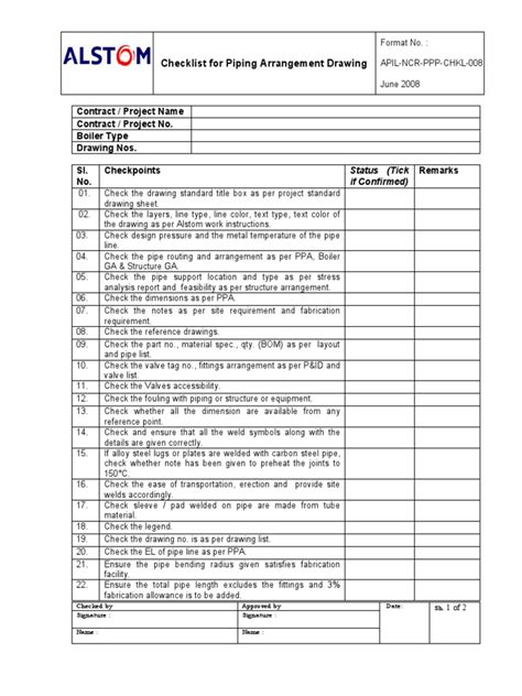 Checklist For Piping Arrangement Drawing Download Free Pdf Pipe Fluid Conveyance Welding