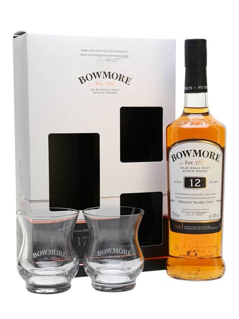 Bowmore ერთალაოიანი სკოტჩი 2 ჭიქა 12 წლიანი 700 მლ Veli Store