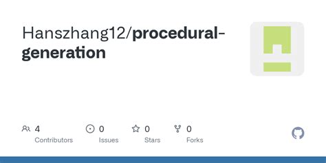 Github Hanszhang12procedural Generation