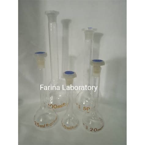 Jual Labu Ukur Volumetric Flask 25ml Tutup Plastik Pyrex Class A