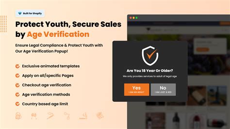 Smart Age Verification Popup 18 Age Checker Popup Shopify Age Verification App Shopify