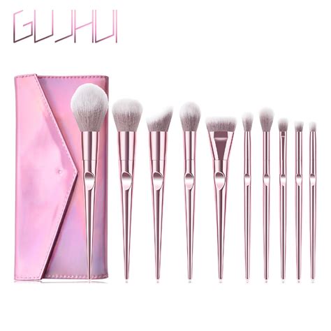 GUJHUI 10 Pcs Rose Gold Premium Makeup Brush Set B074 Shopee Malaysia